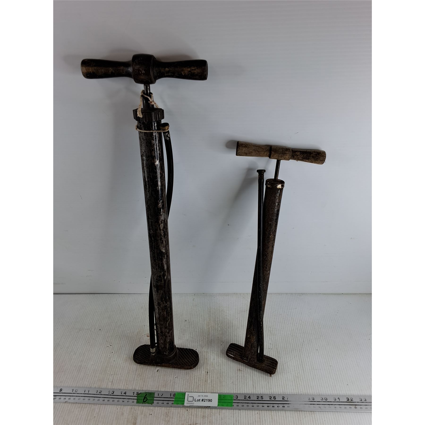(2) Antique 1920s Air Pumps - As Is - Bodnarus Auctioneering