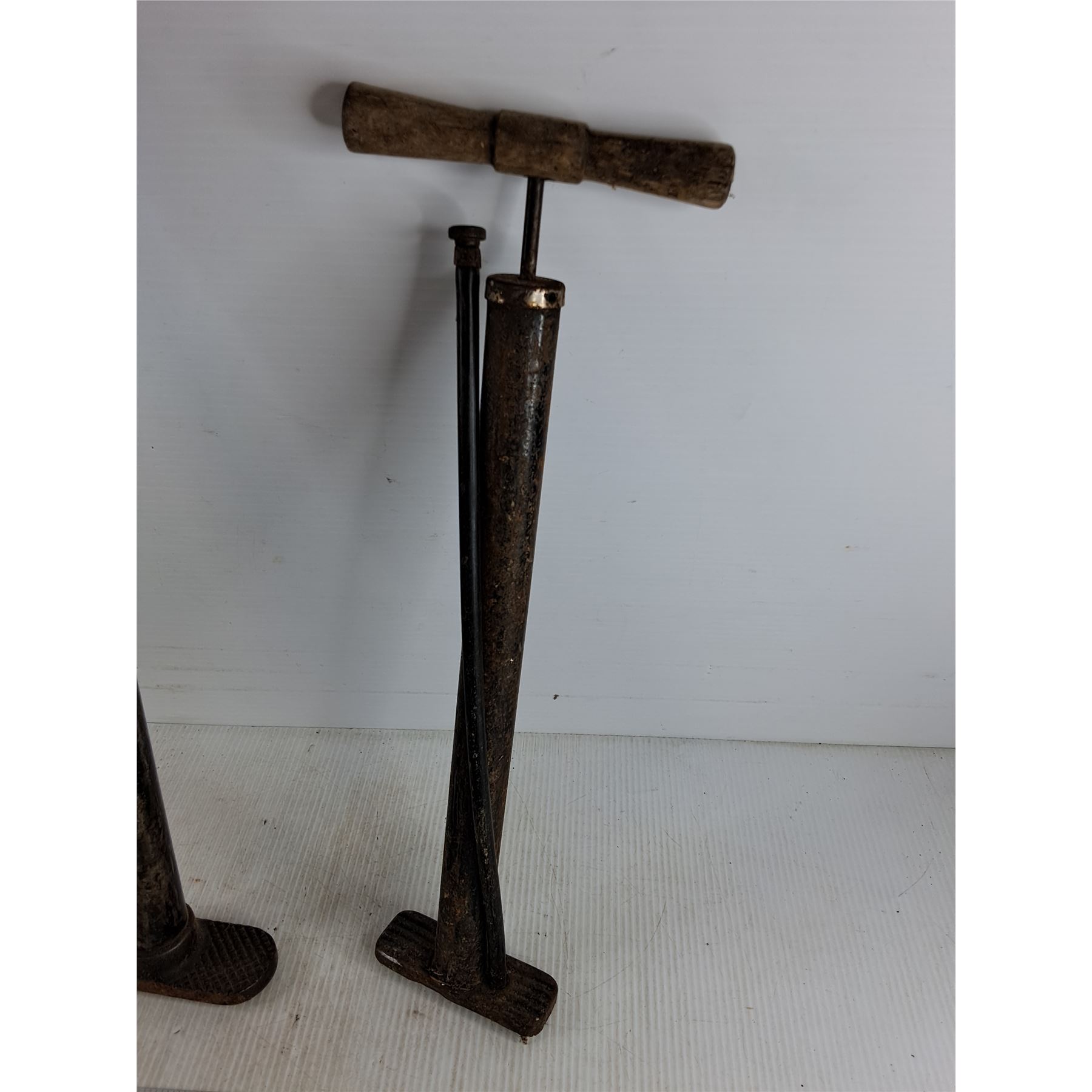 (2) Antique 1920s Air Pumps - As Is - Bodnarus Auctioneering