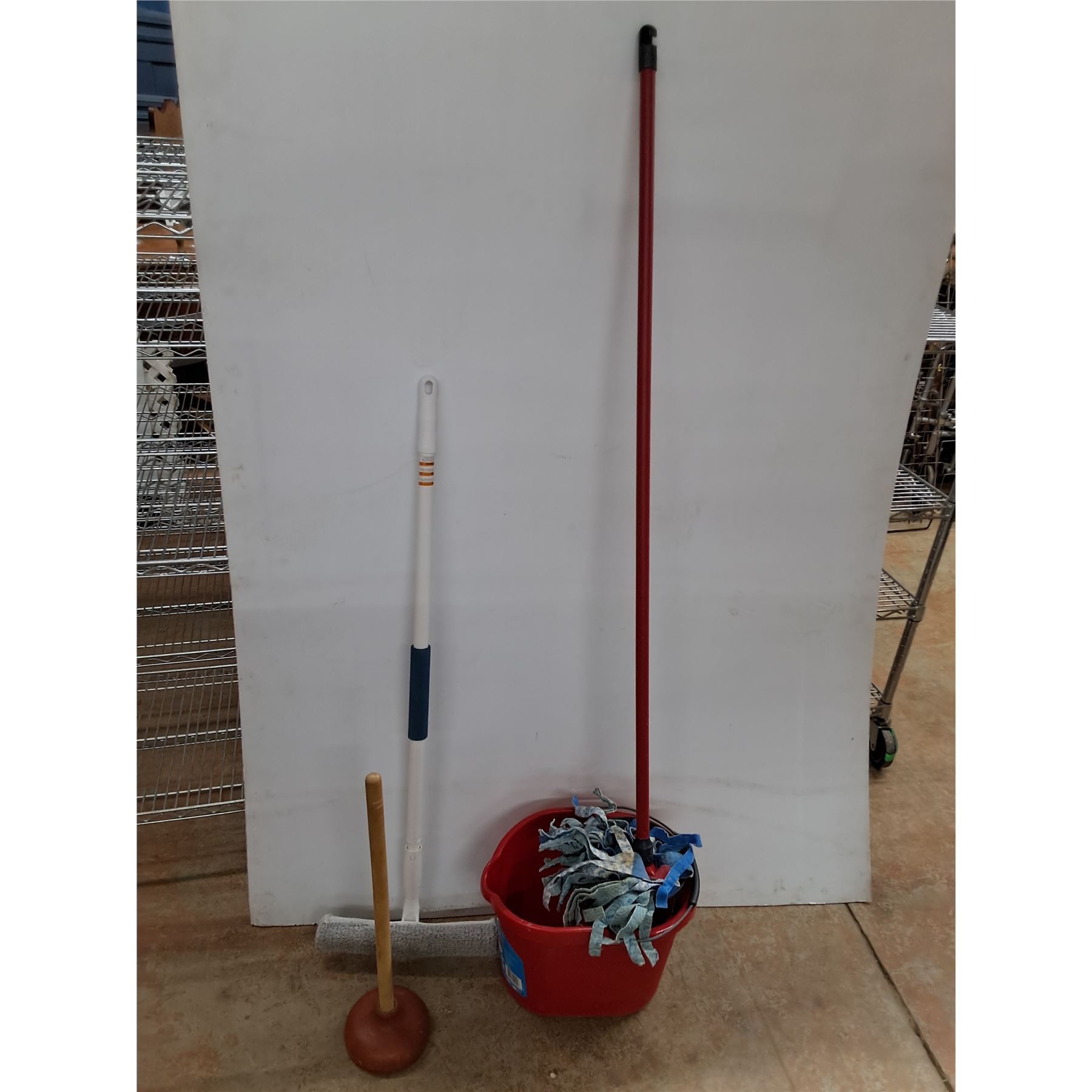 *Mop&Pail,Squeegee,Plunger,Small Projector Screen - PICK UP ONLY ...