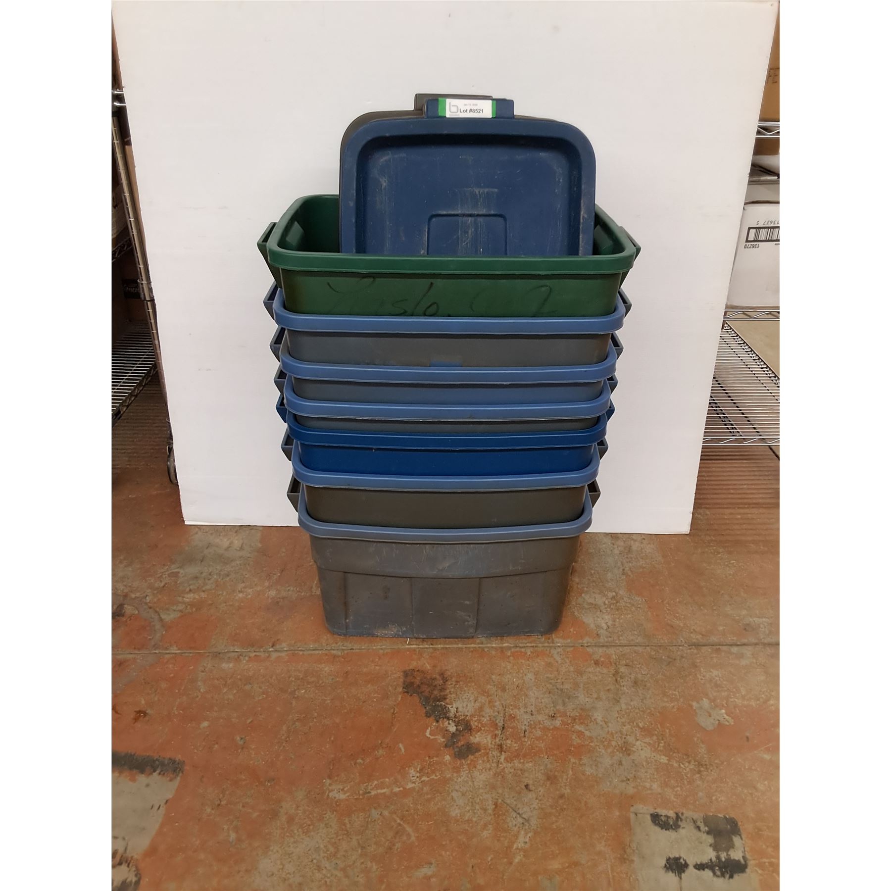 *(7) Rubbermaid Totes with Lids, approx 24x16x16, Cannot Ship ...
