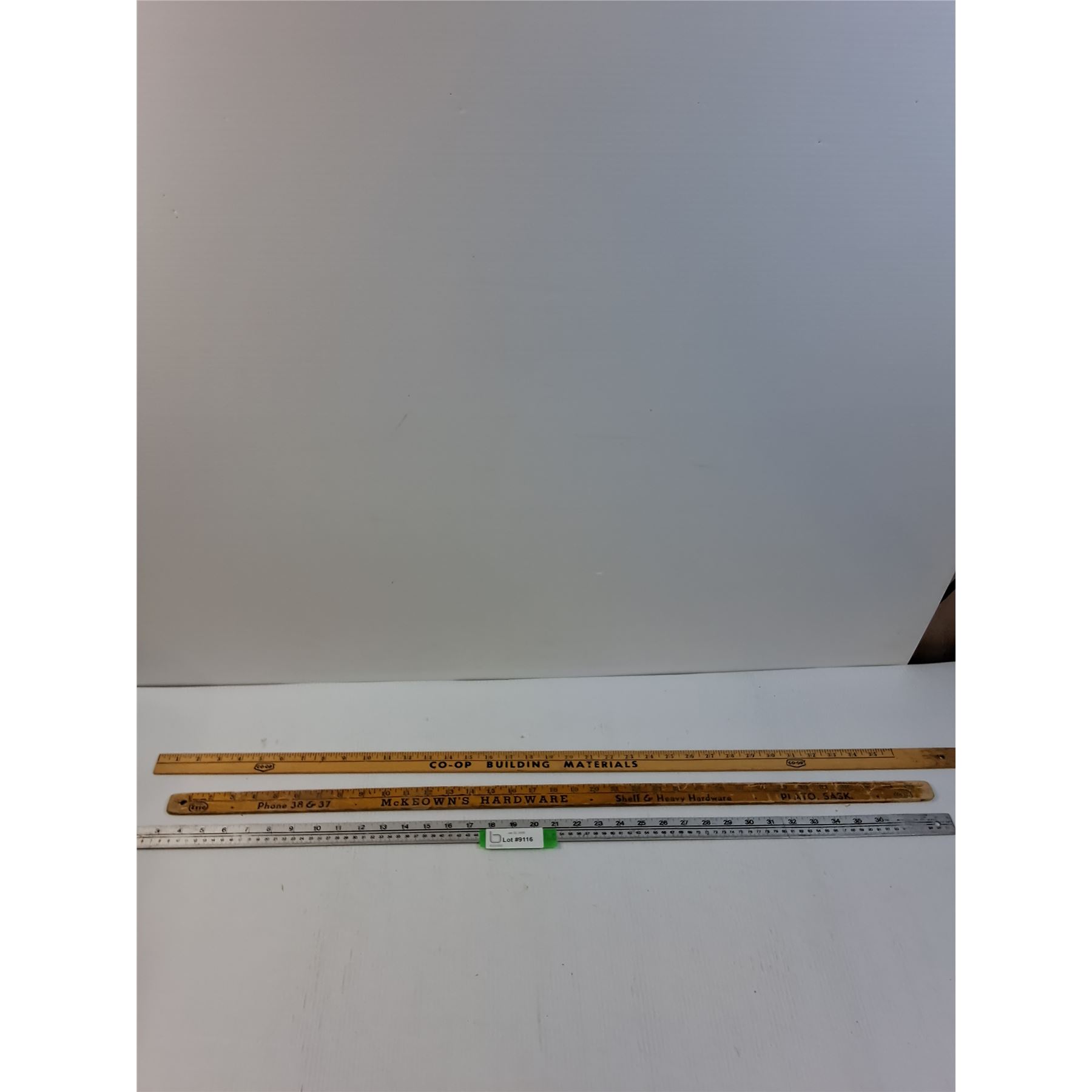 #(2) Vintage Wooden Meter Sticks: Co-op & McKeown's Hardware - Bodnarus ...