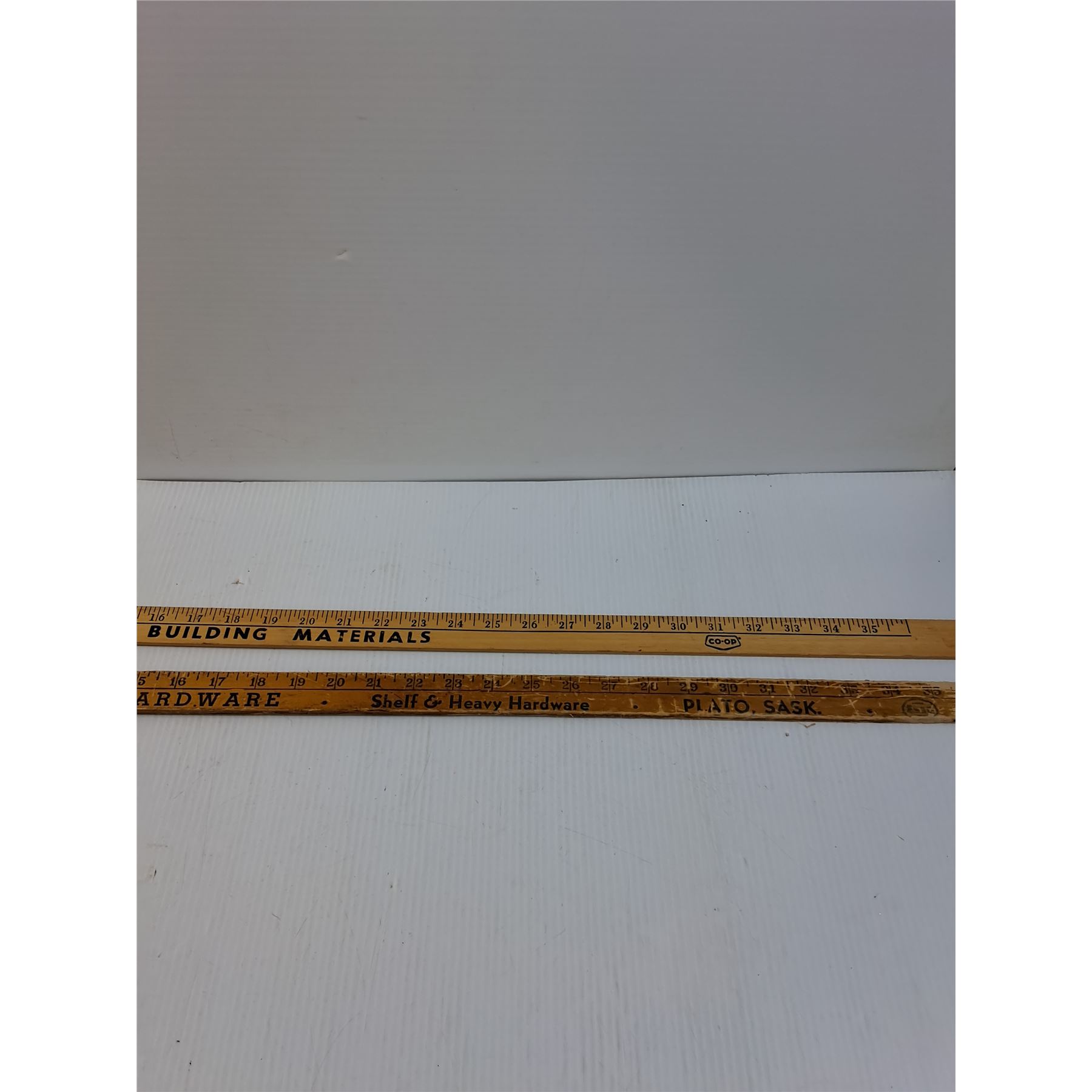 #(2) Vintage Wooden Meter Sticks: Co-op & McKeown's Hardware - Bodnarus ...