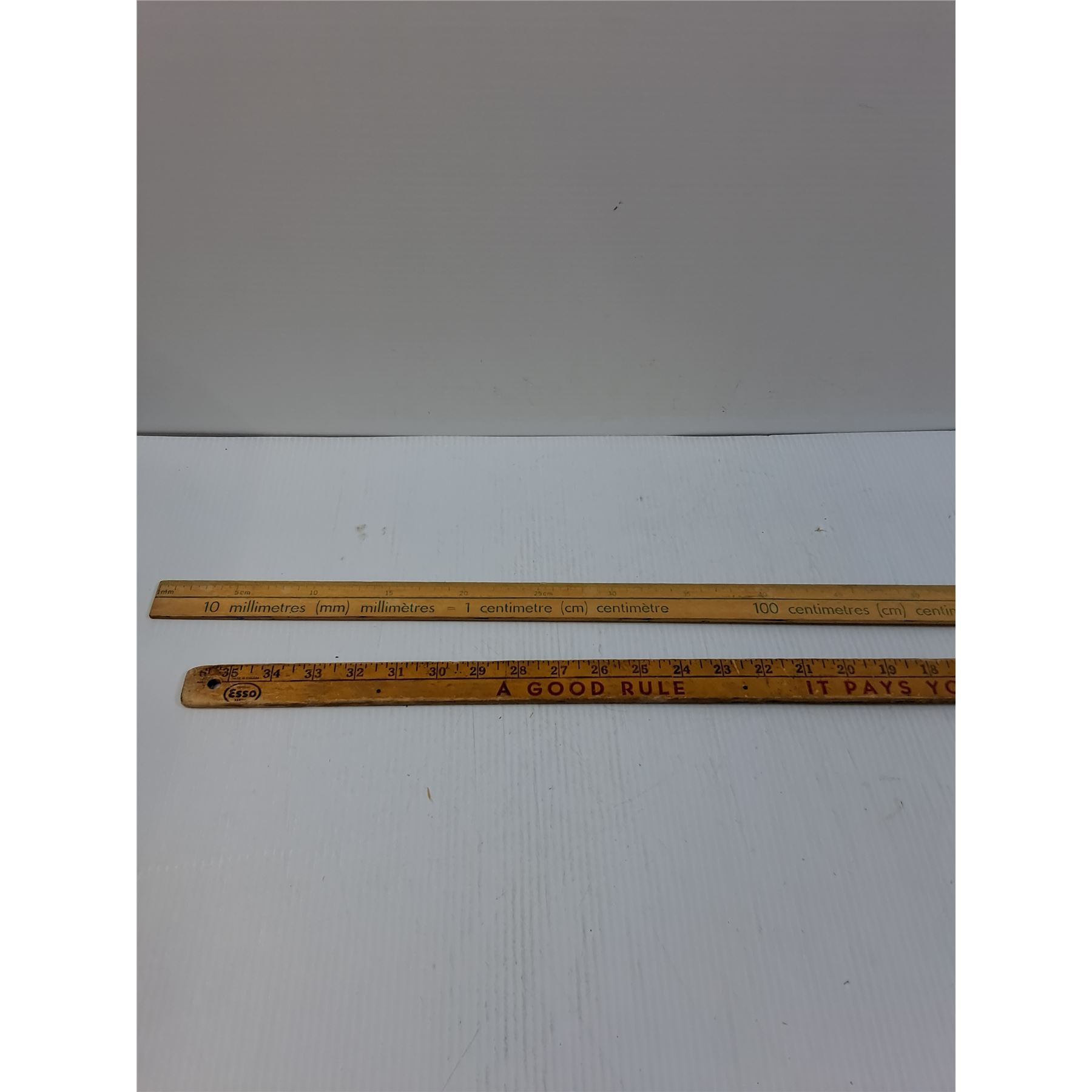 #(2) Vintage Wooden Meter Sticks: Co-op & McKeown's Hardware - Bodnarus ...