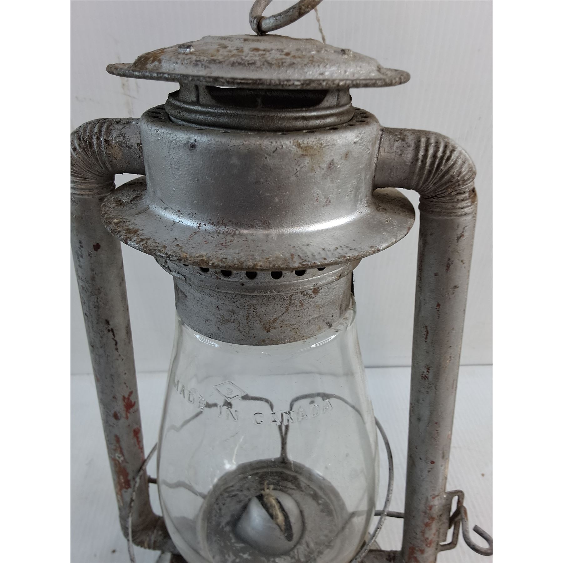 Antique Barn Oil Lantern - 14" High - Bodnarus Auctioneering