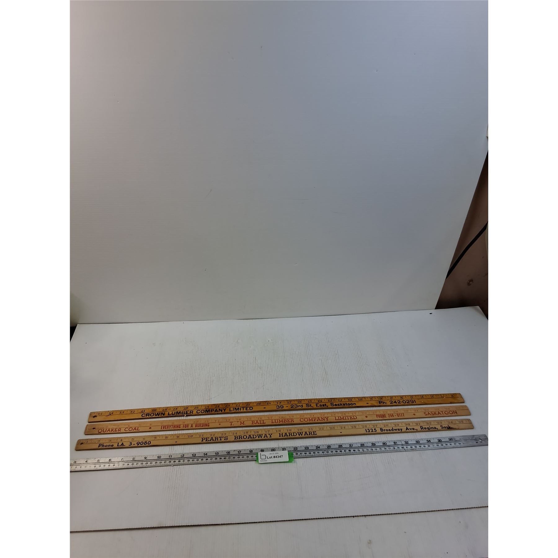 (3) Vintage Wooden Meter Sticks: Saskatoon & Regina - PICK UP ...