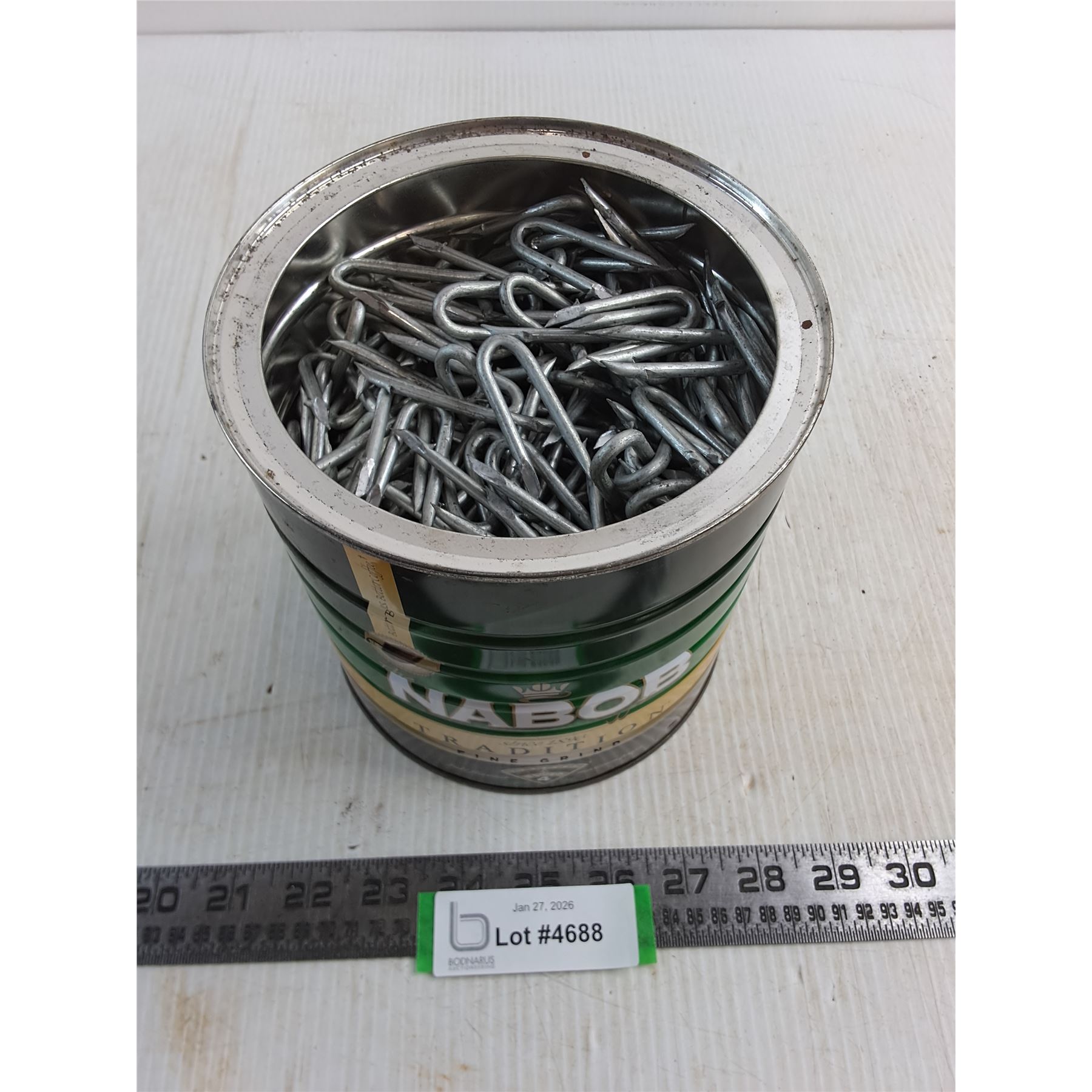 Coffee Can Full of Bulk Galvanized Steel Fence Staples - Bodnarus ...