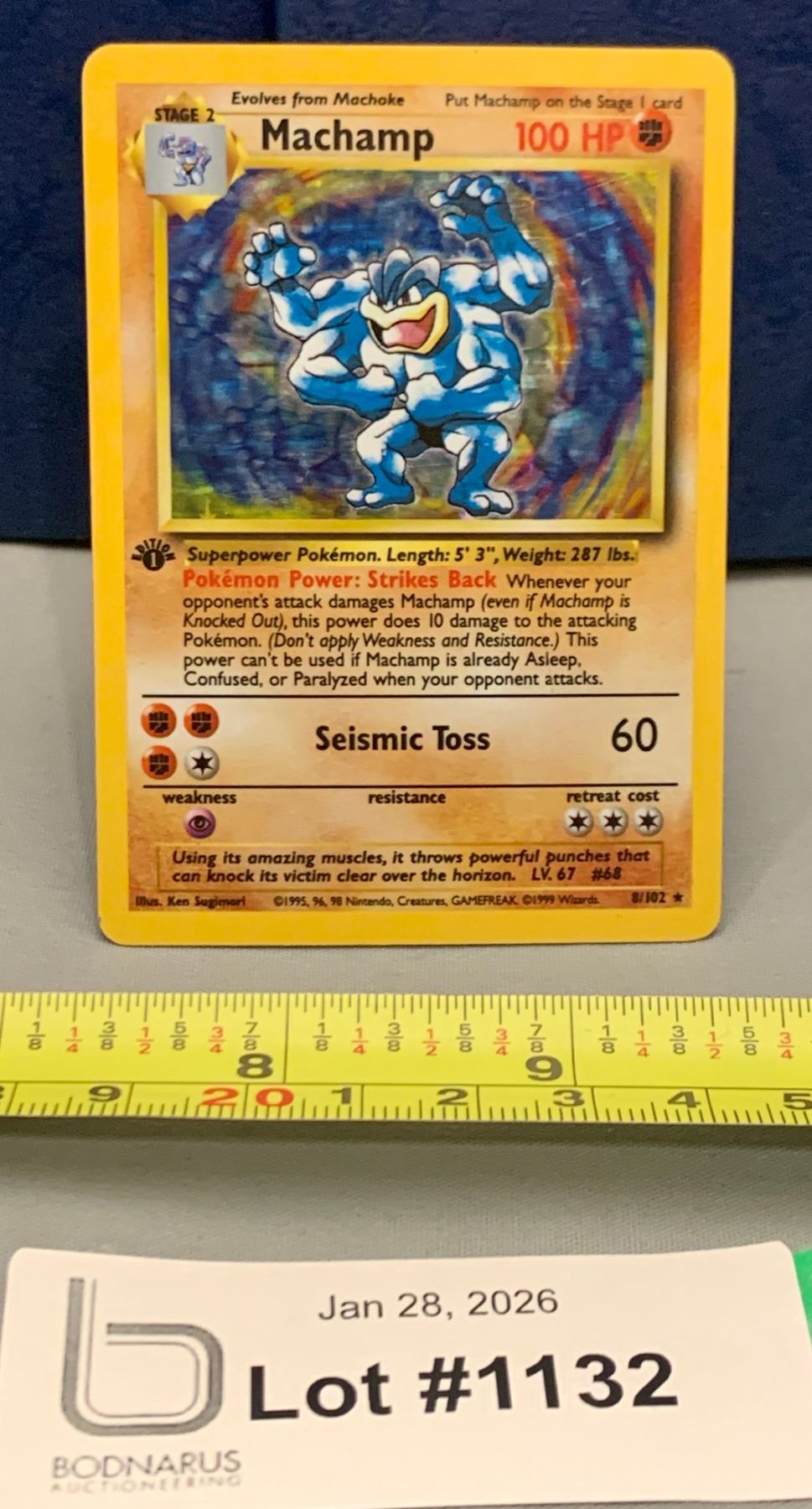 Pokemon Vintage 1999 Machamp Very Rare 1st Edition Base Set Unlimited 8 ...