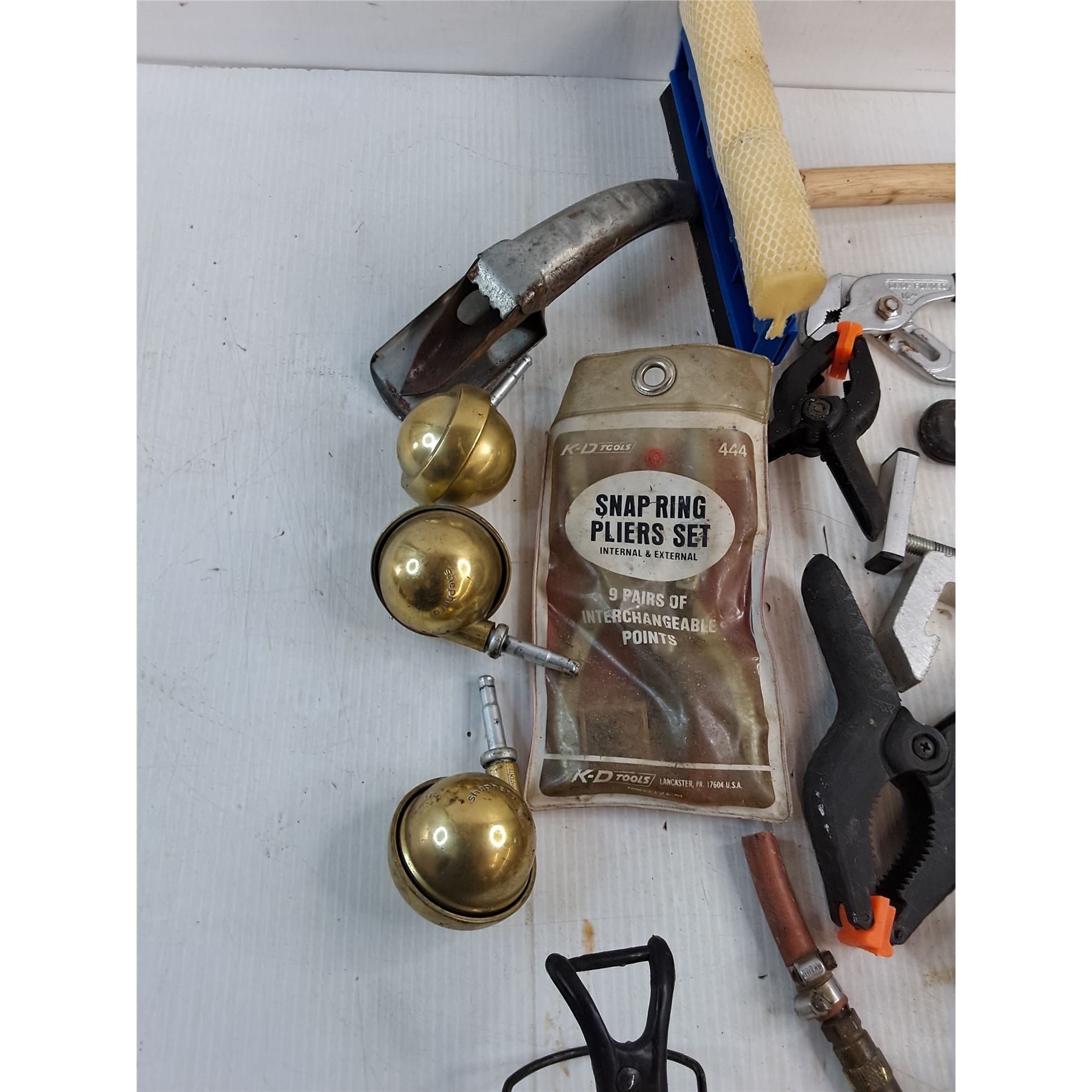 Assorted C-Clamps, Pulley Wheels, Vice Grip, Leather Punches, Misc ...