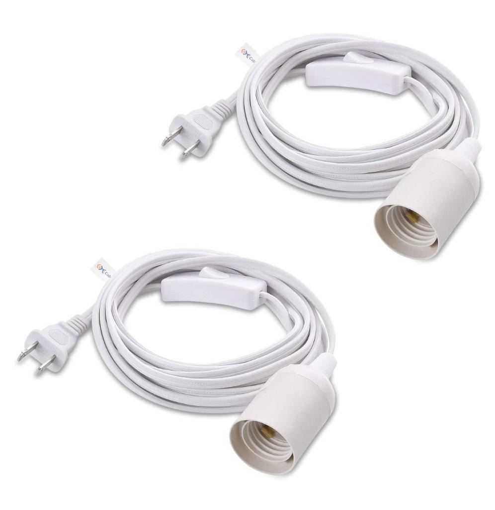 Cable Matters 2-Pack Hanging Light Cord with Switch – 15ft, Pendant ...