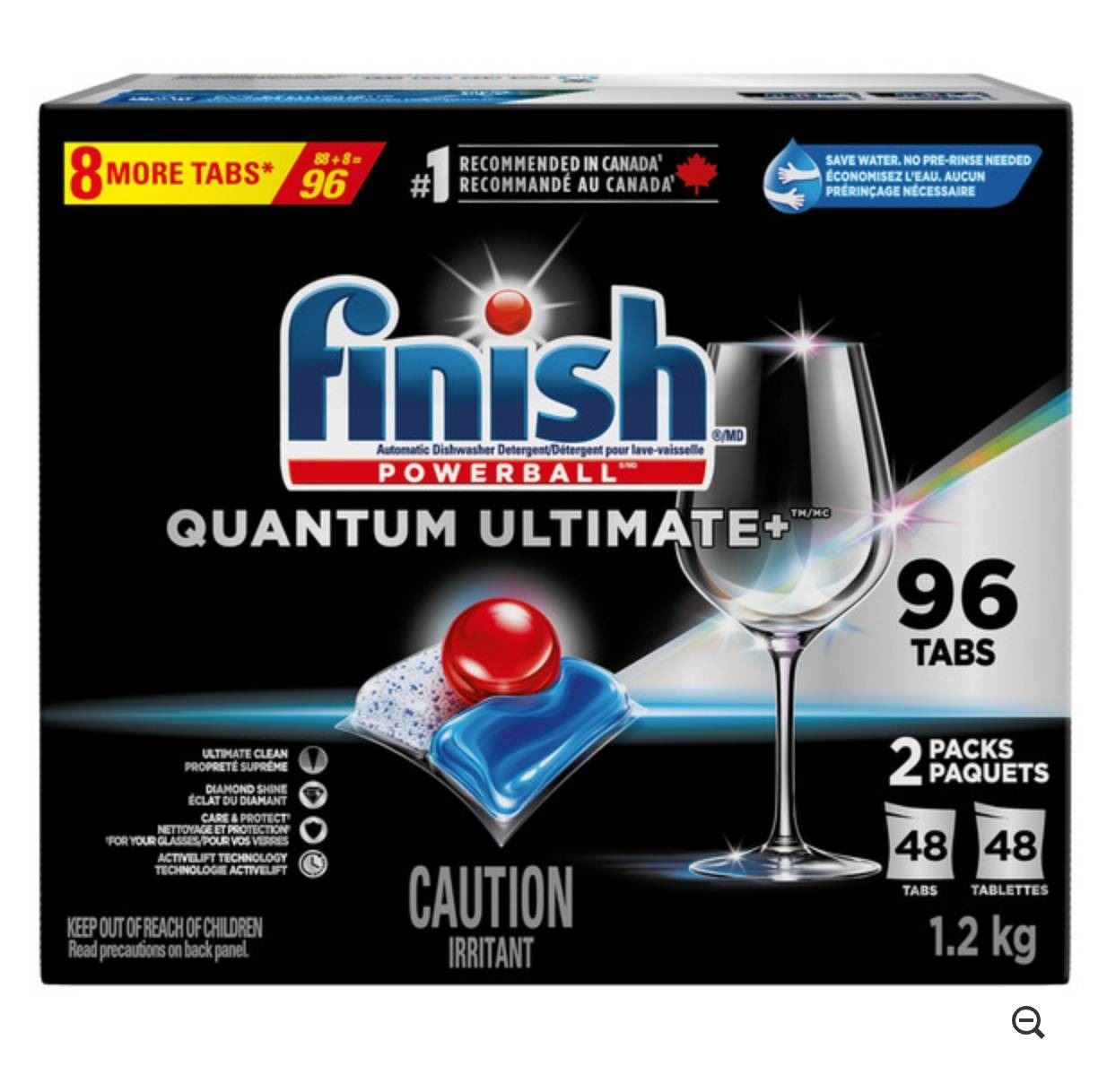 Finish Powerball Quantum Ultimate Plus Dishwashing Detergent Tabs, 96 ...