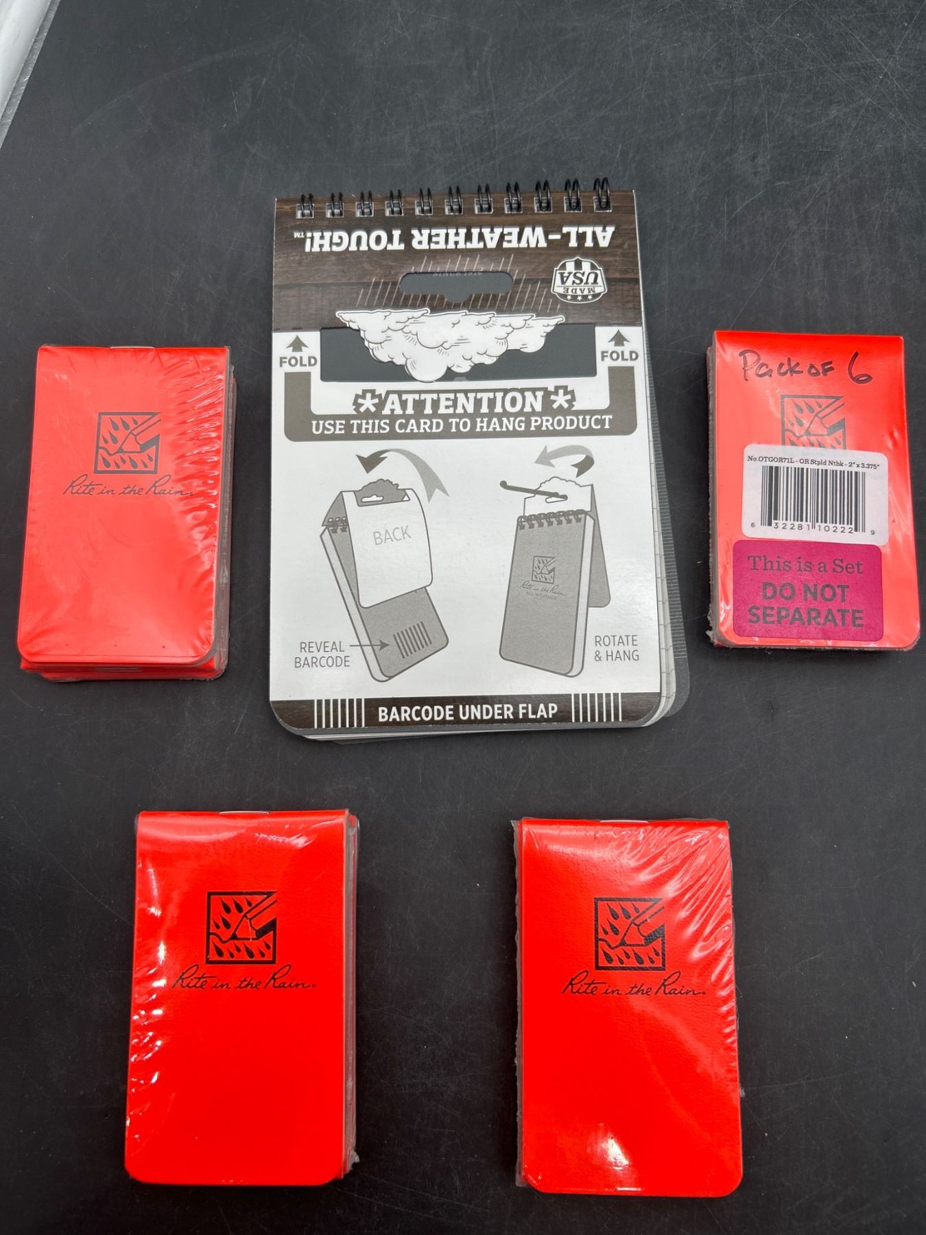 Rite in the Rain Notepad and Four Red Card Cases