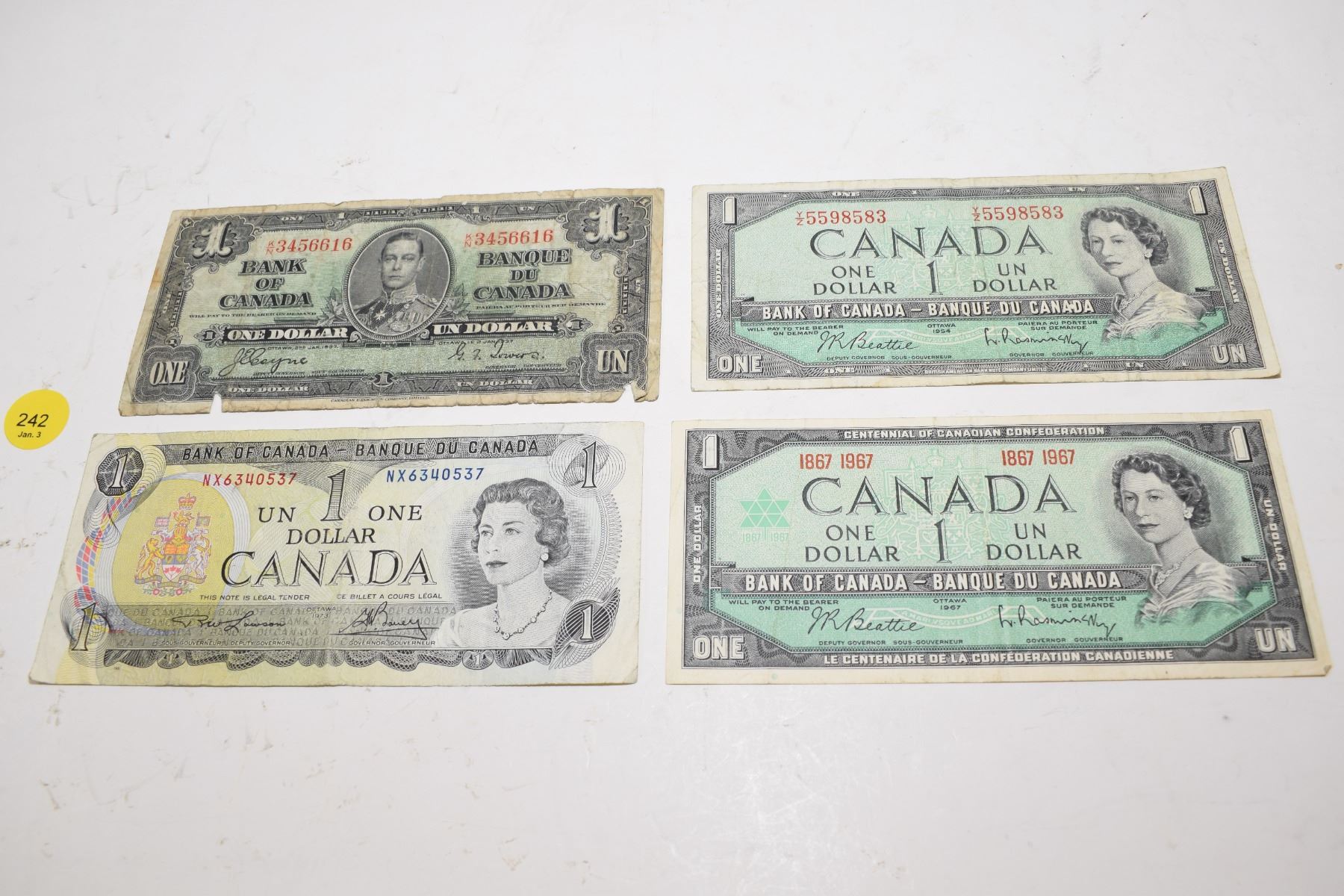 (4) Canadian One Dollar Bank Notes - Schmalz Auctions