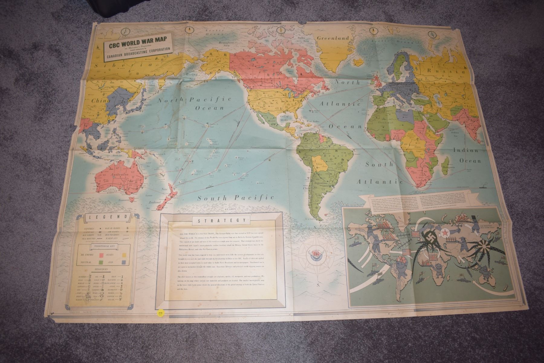 Huge WW2 CBC Map - Schmalz Auctions