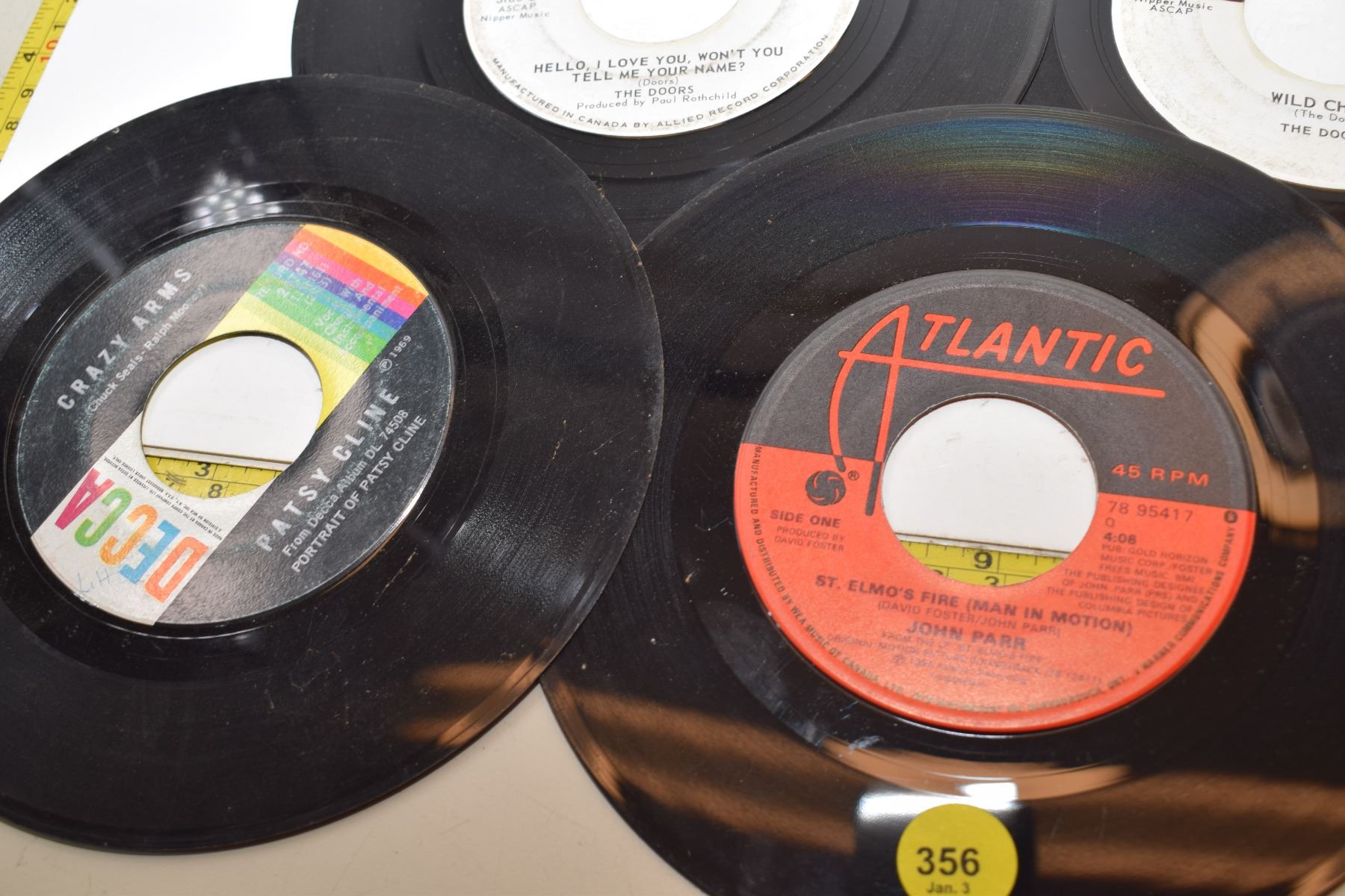 (4) Records inc. Doors, Patsy Cline, “St. Elmo’s Fire” - Schmalz Auctions