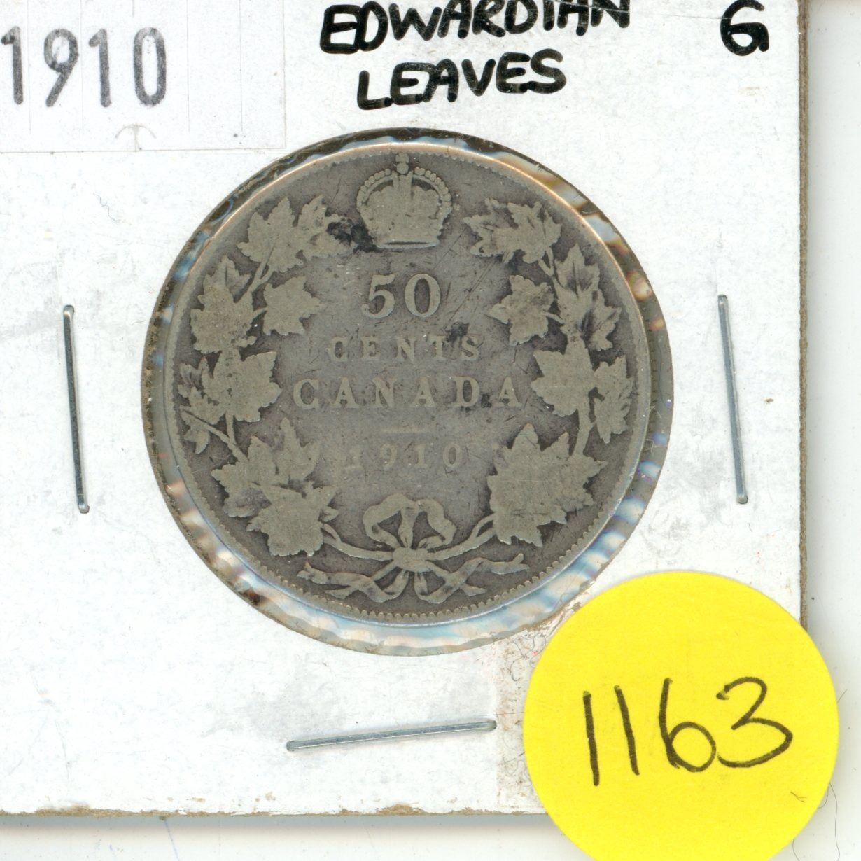 1910 Canada Silver 50 cent Coin “Edwardian Leaves” - Schmalz Auctions