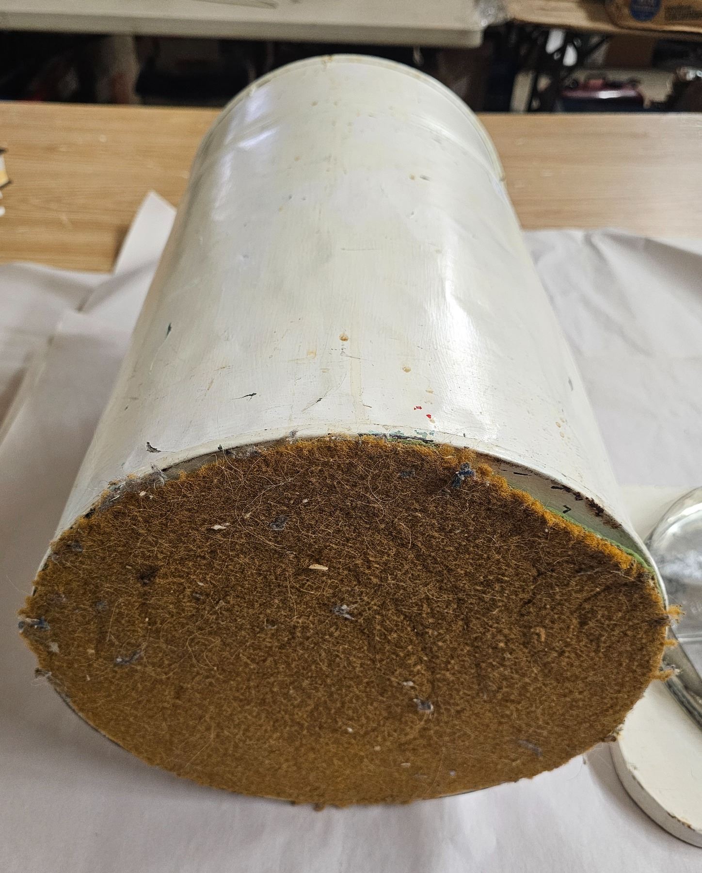 Metal Flour Bin (Table/Stool) w/ Altered Lid - Schmalz Auctions