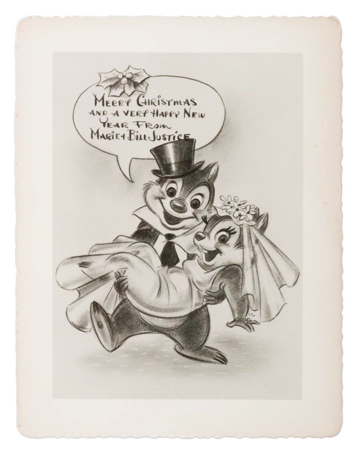 A Bill Justice Chip and Dale Christmas Card. - Van Eaton Galleries