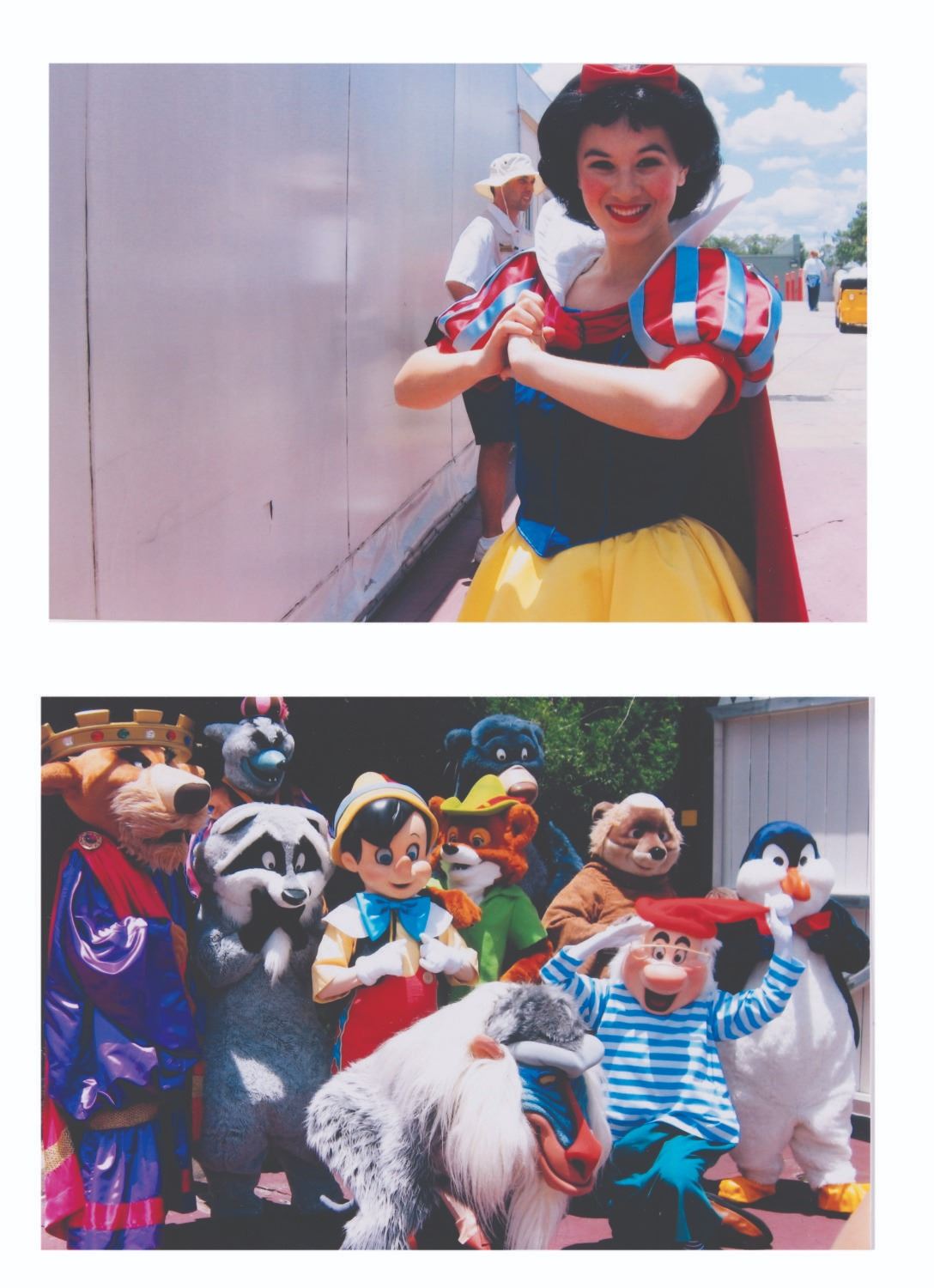A Pair of Disney Walk-Around Character Photographs.