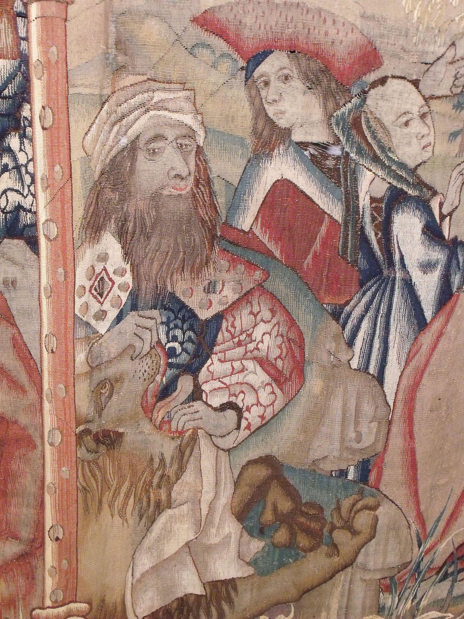 A Late 15th/Early 16th Century Franco-Flemish Gothic Biblical Tapestry Fragment,