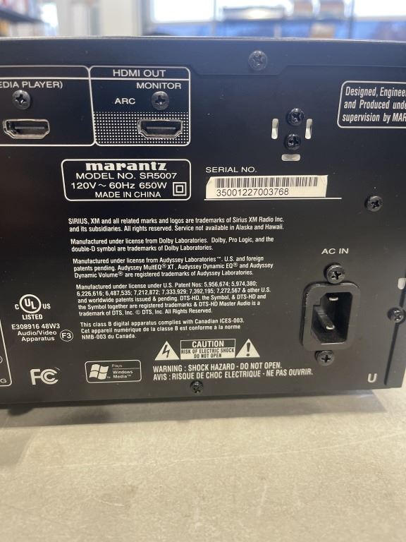 MARANTZ STEREO AV SURROUND RECEIVER MODEL SR5007 - Big Valley Auction