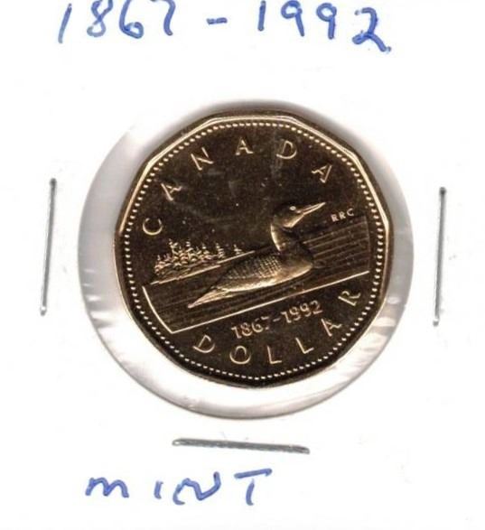 Canadian Loonie, 1867-1992 125th Anniversary of Confederation