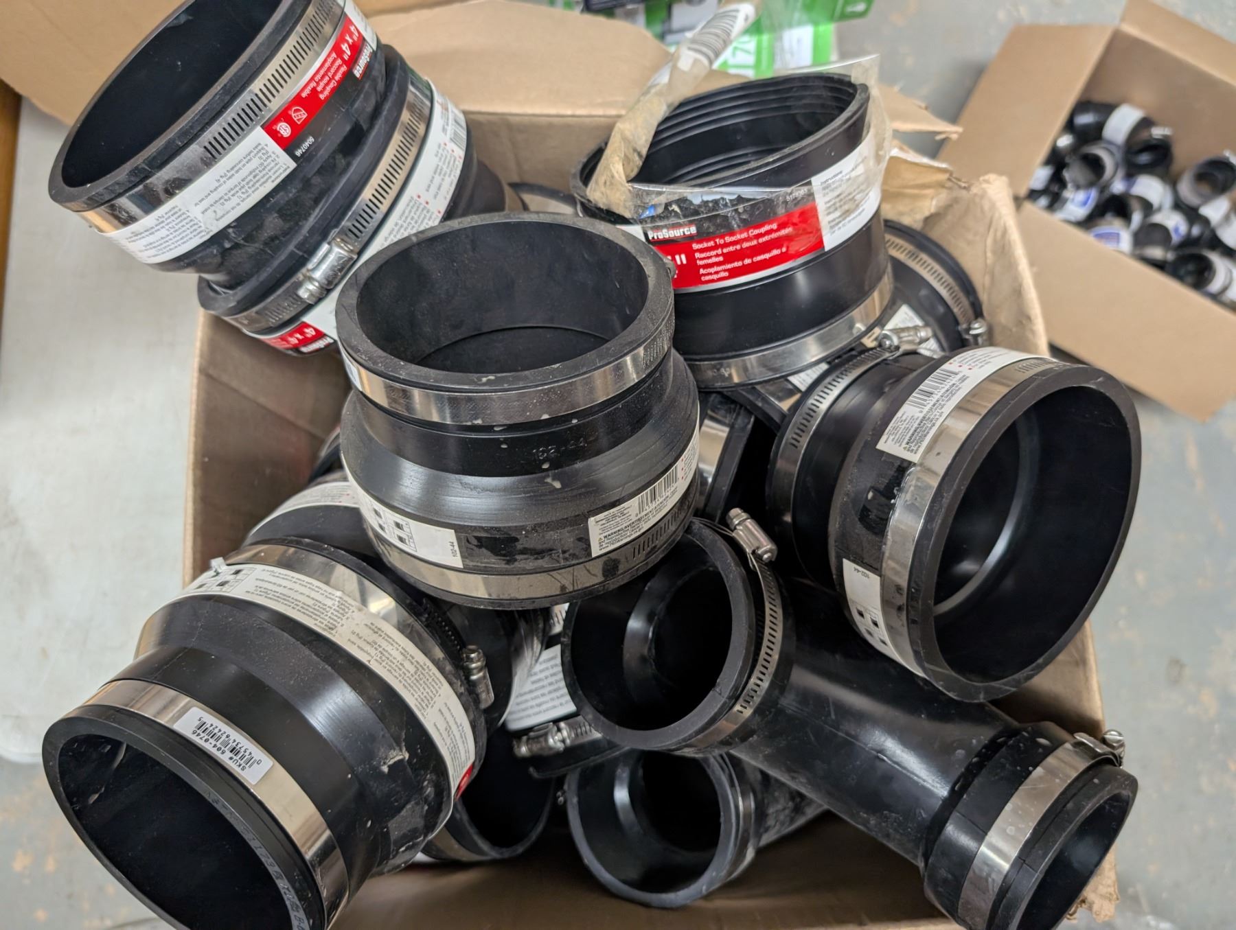 Box of Socket to Pipe Couplings and Elbows - Schmalz Auctions