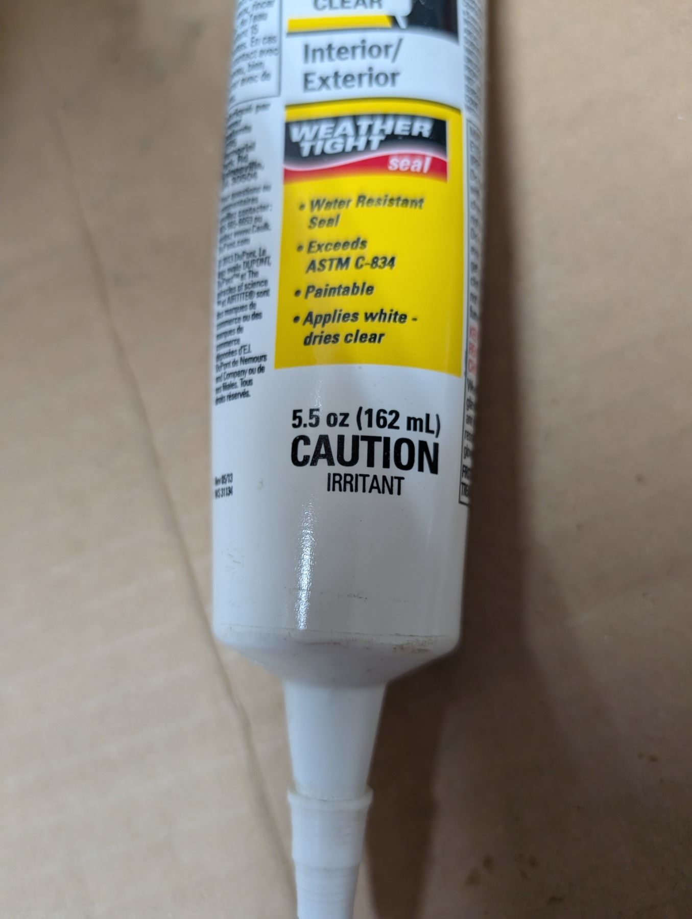 Box of DUPOINT Siliconized Acrylic Caulk Airtite, Clear, and water ...
