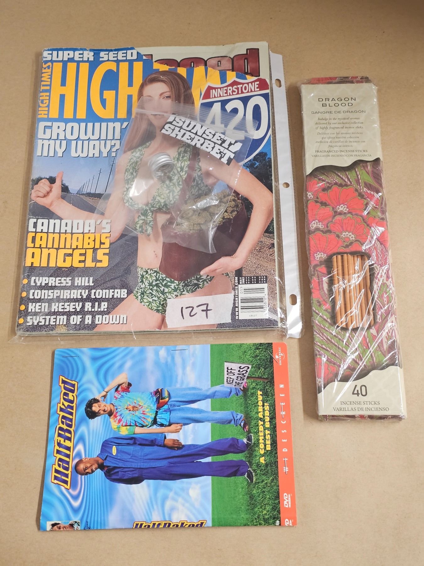 2002 “High Times” Magazine w/ Insence and Seeds, “Half Baked” DV ...