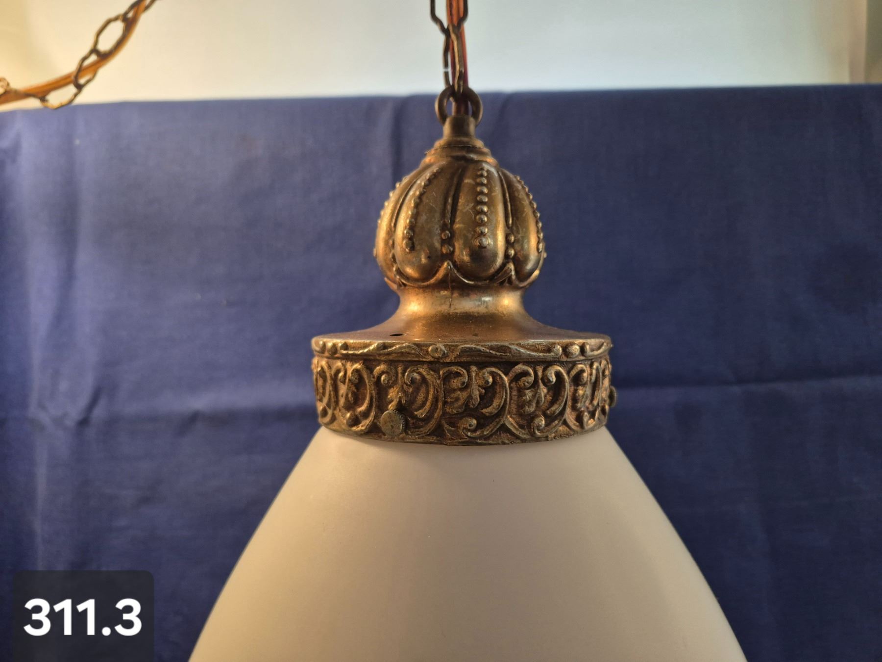 MCM Hanging retro swag lamp, with long cord and chain, plug-in and ...