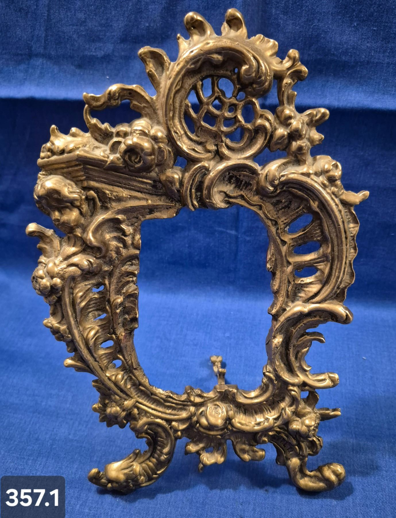 Victorian ornate cast, solid brass, easel-type picture frame - Schmalz ...