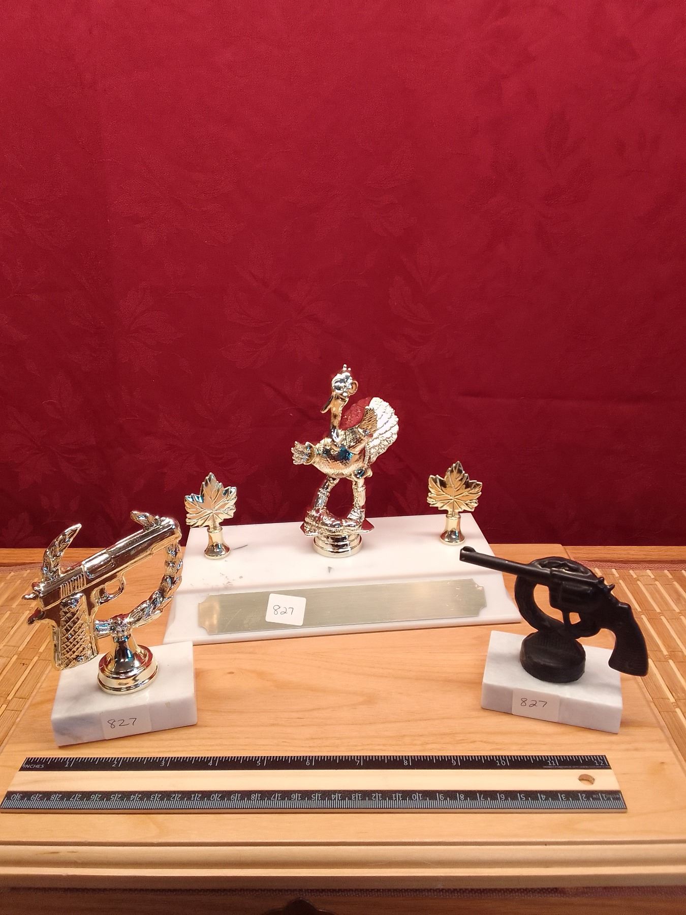 Vintage Trophy Toppers: Turkey, Pistols, Shotgun & Maple Leaves ...