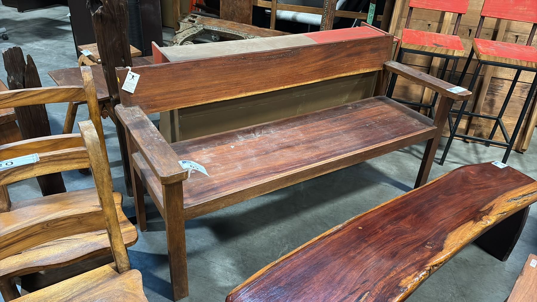 EXOTIC RECLAIMED HARDWOOD BENCH 61"W - Able Auctions