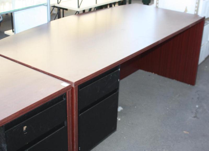 Wood Desk Rounded Back