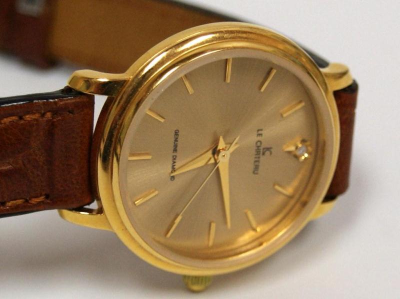 18K Gold Plated Le Chateau Watch With Diamond