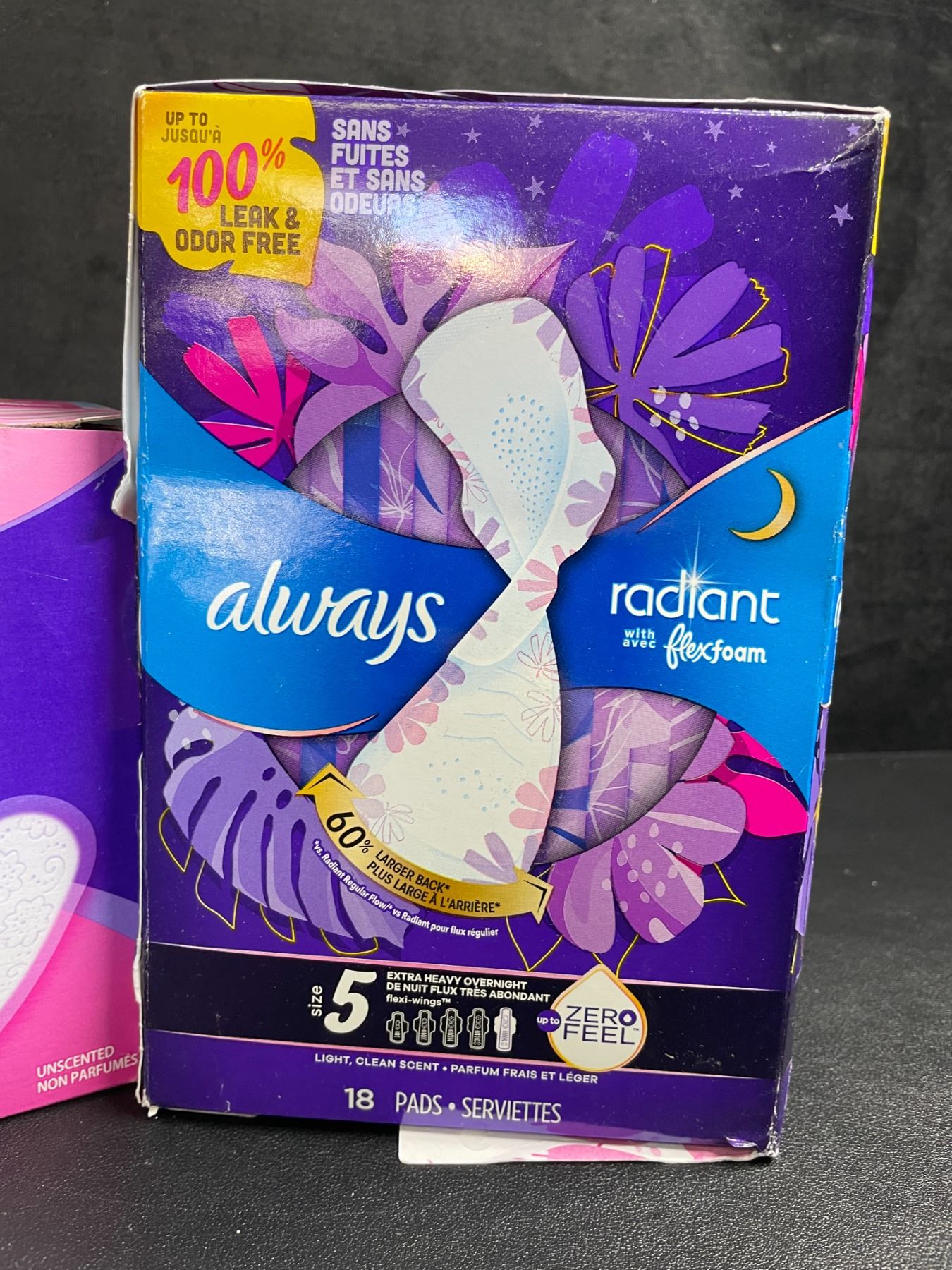 2 Boxes of Always Period Pads/Liners - New
