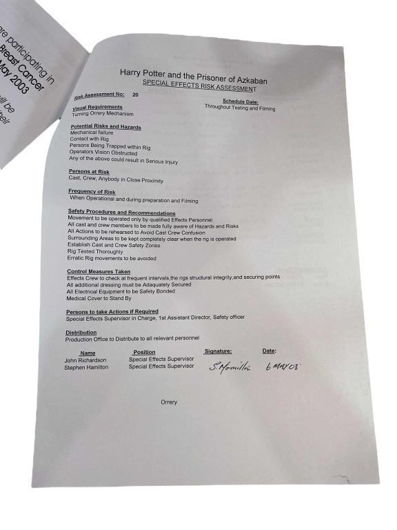 Harry Potter and the Prisoner of Azkaban (2004) - Call Sheet