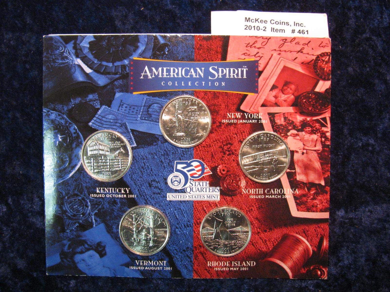 461. Hallmark "American Spirit" Five-Piece 2001 Statehood Quarter Set ...