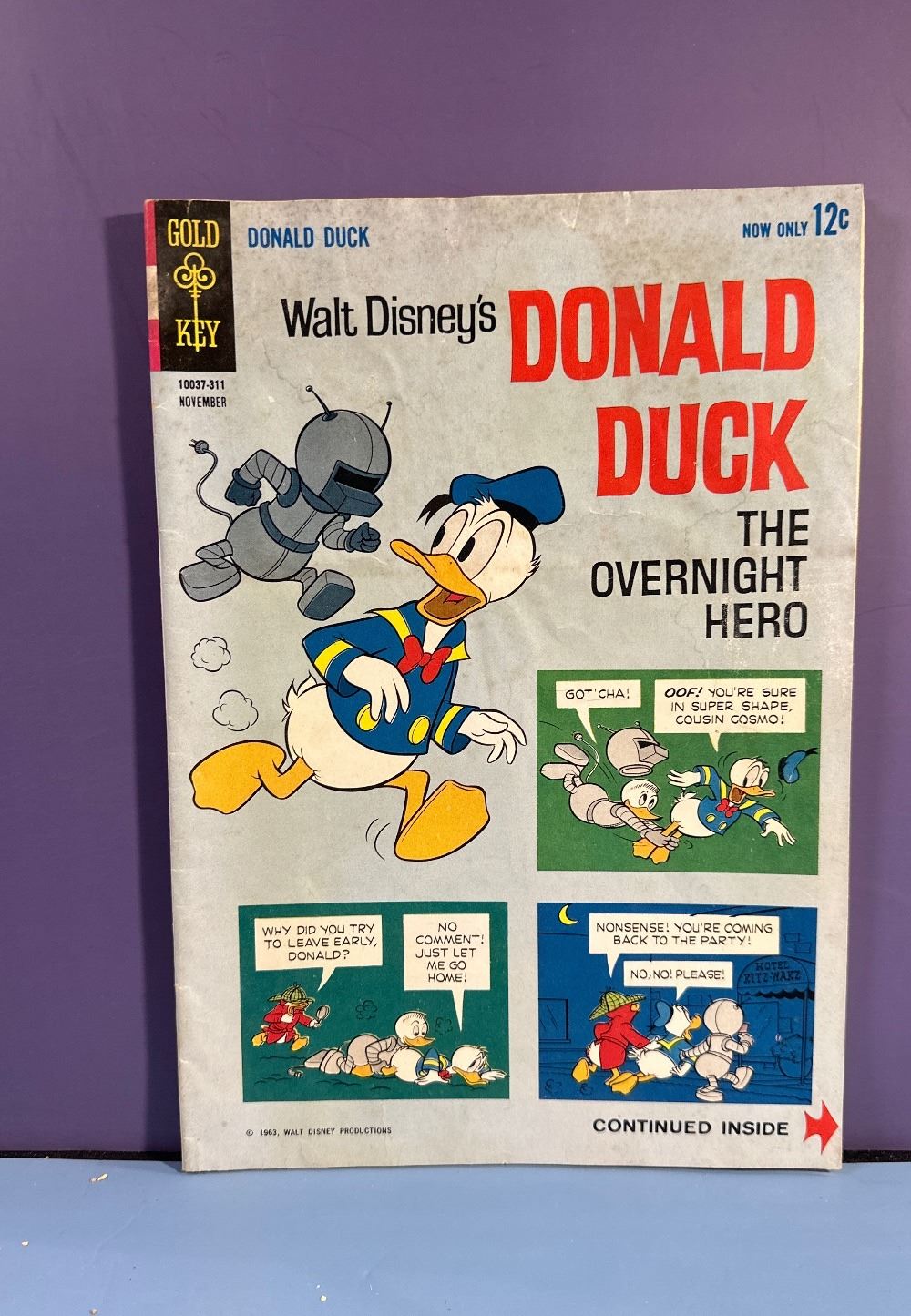 Walt Disney's Donald Duck #91 The Overnight Hero Comic (Gold Key, 1963)