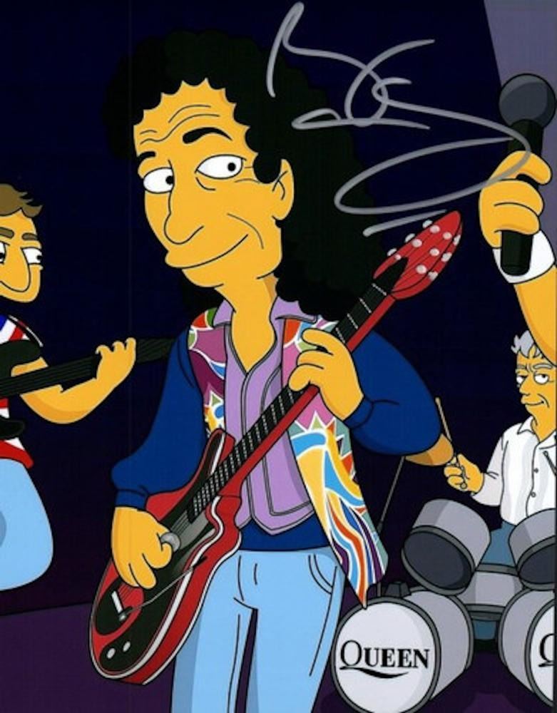 The Simpsons Queen Brian May facsimile signed photo