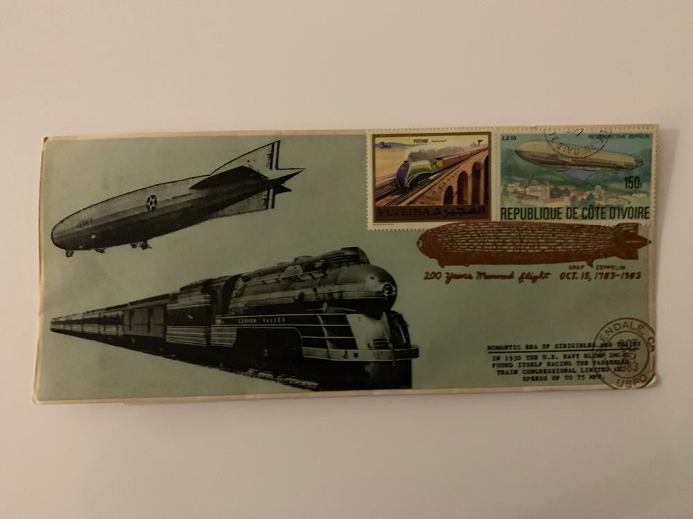 Romantic Era of Dirigibles and Trains - First Day Cover - ZMC-2 U.S ...