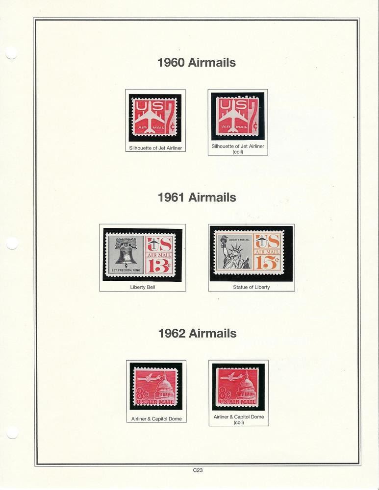 USA 1960-62 Airmails Stamp sheet C60 - C65