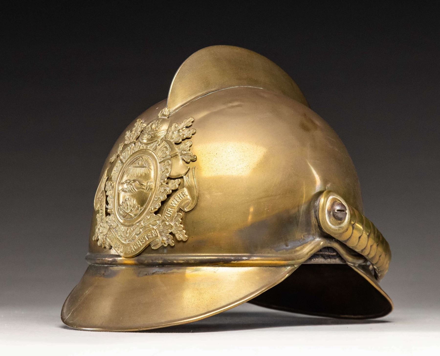 IMPERIAL GERMAN BRASS FIREMAN'S HELMET.