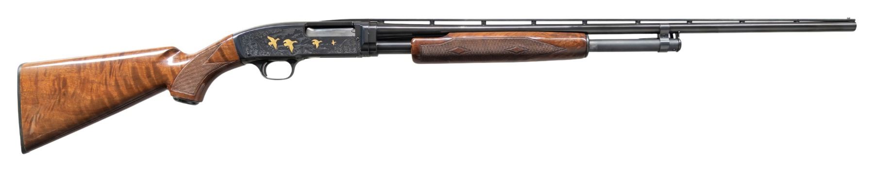 EXCEPTIONAL BROWNING MODEL 42 GRADE V PUMP ACTION - Poulin Auctions