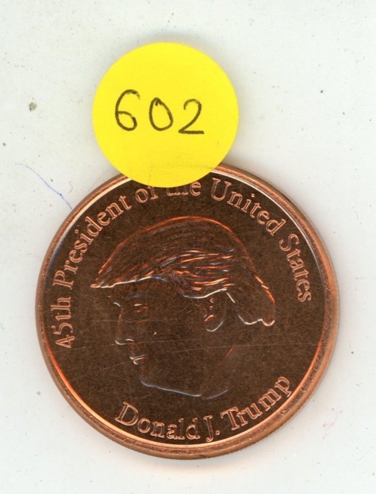 Donald J. Trump 1 oz A.V.D.P. .999 Fine Copper Coin. - Schmalz Auctions