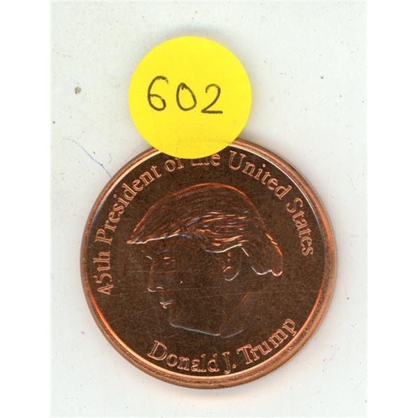 Donald J. Trump 1 oz A.V.D.P. .999 Fine Copper Coin. - Schmalz Auctions
