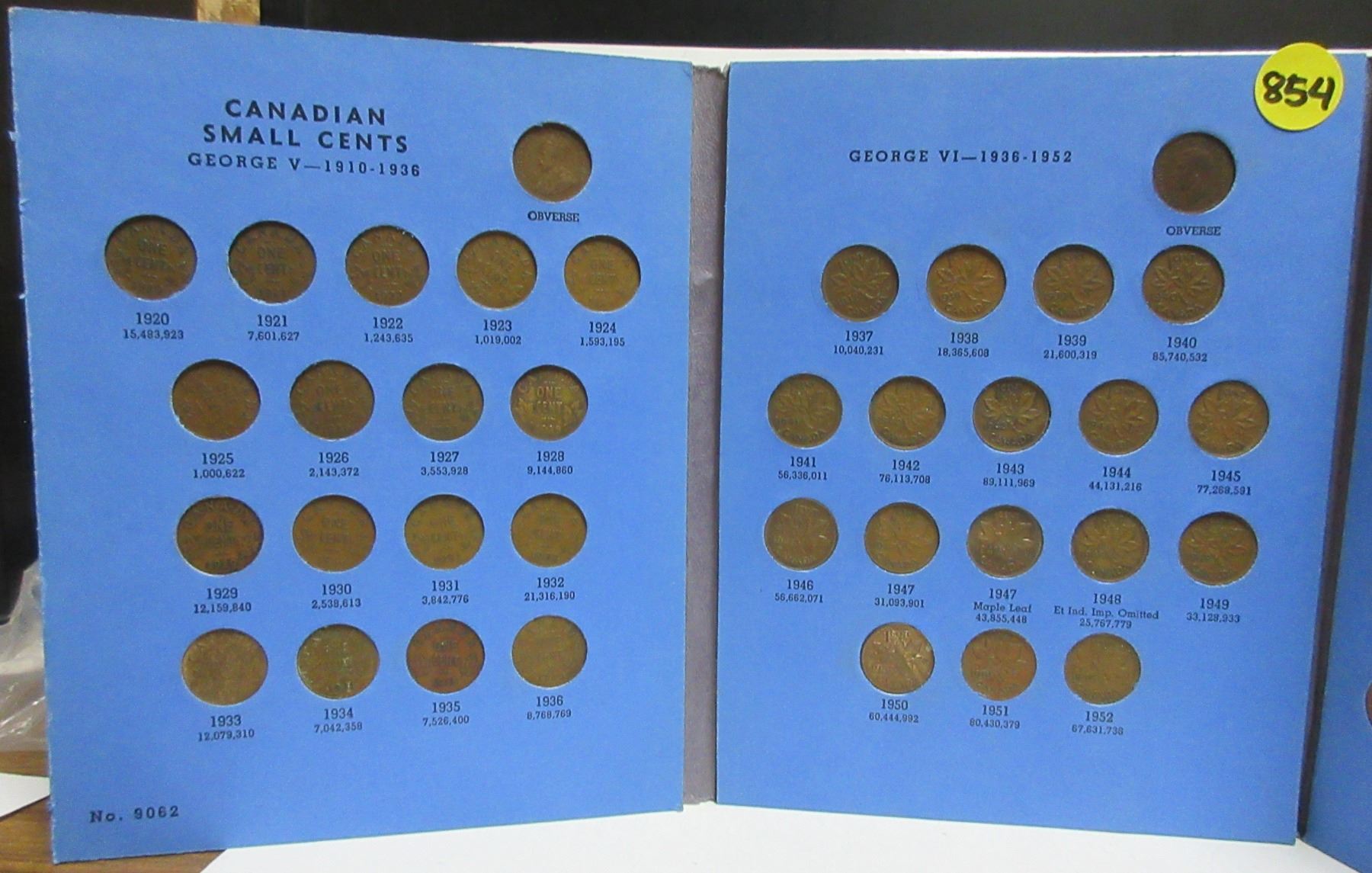 1920-Date Canadian Blue Witman Small Cent 1920-1972 Complete - Schmalz ...