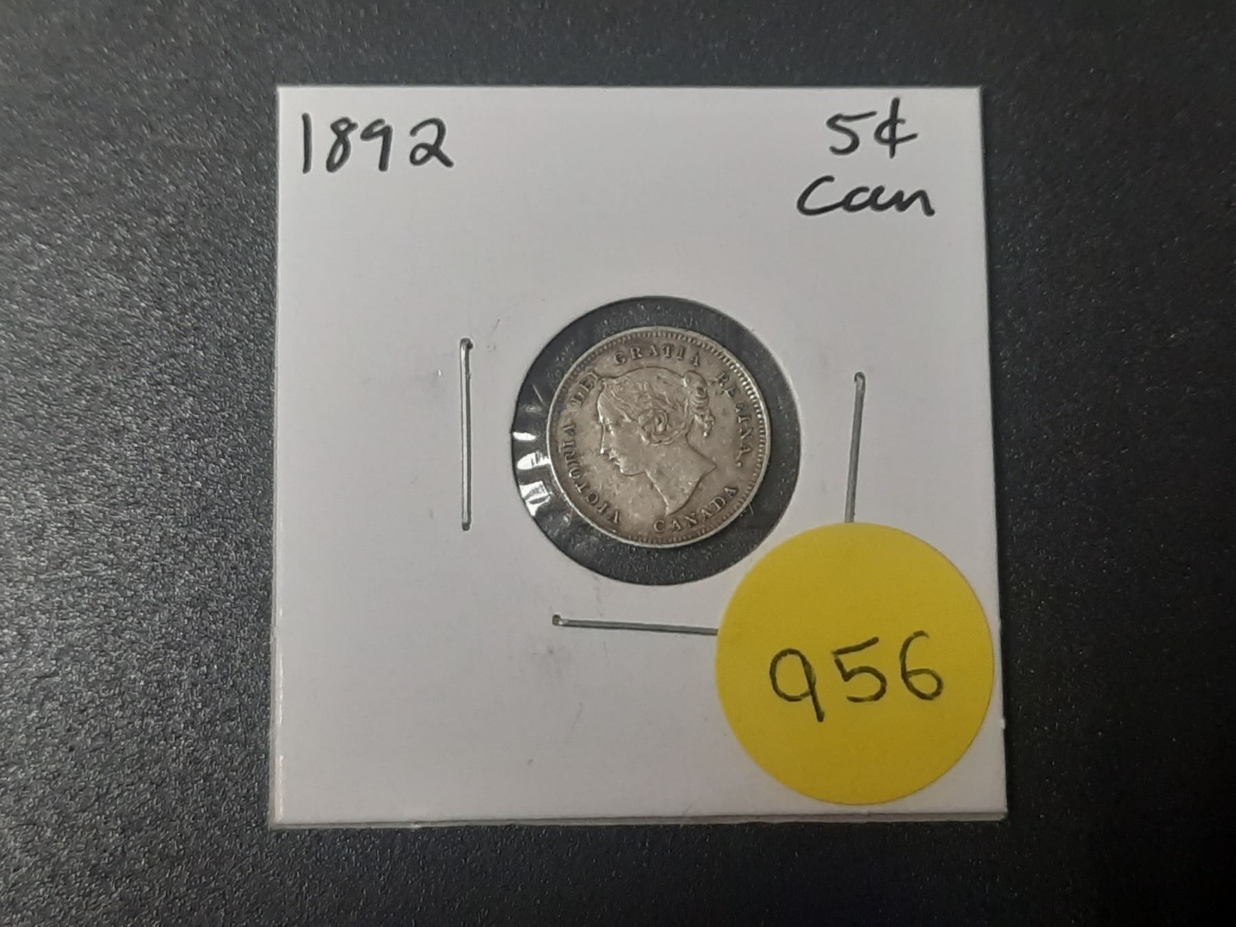 1892 Canadian Silver Small Five Cents - Schmalz Auctions