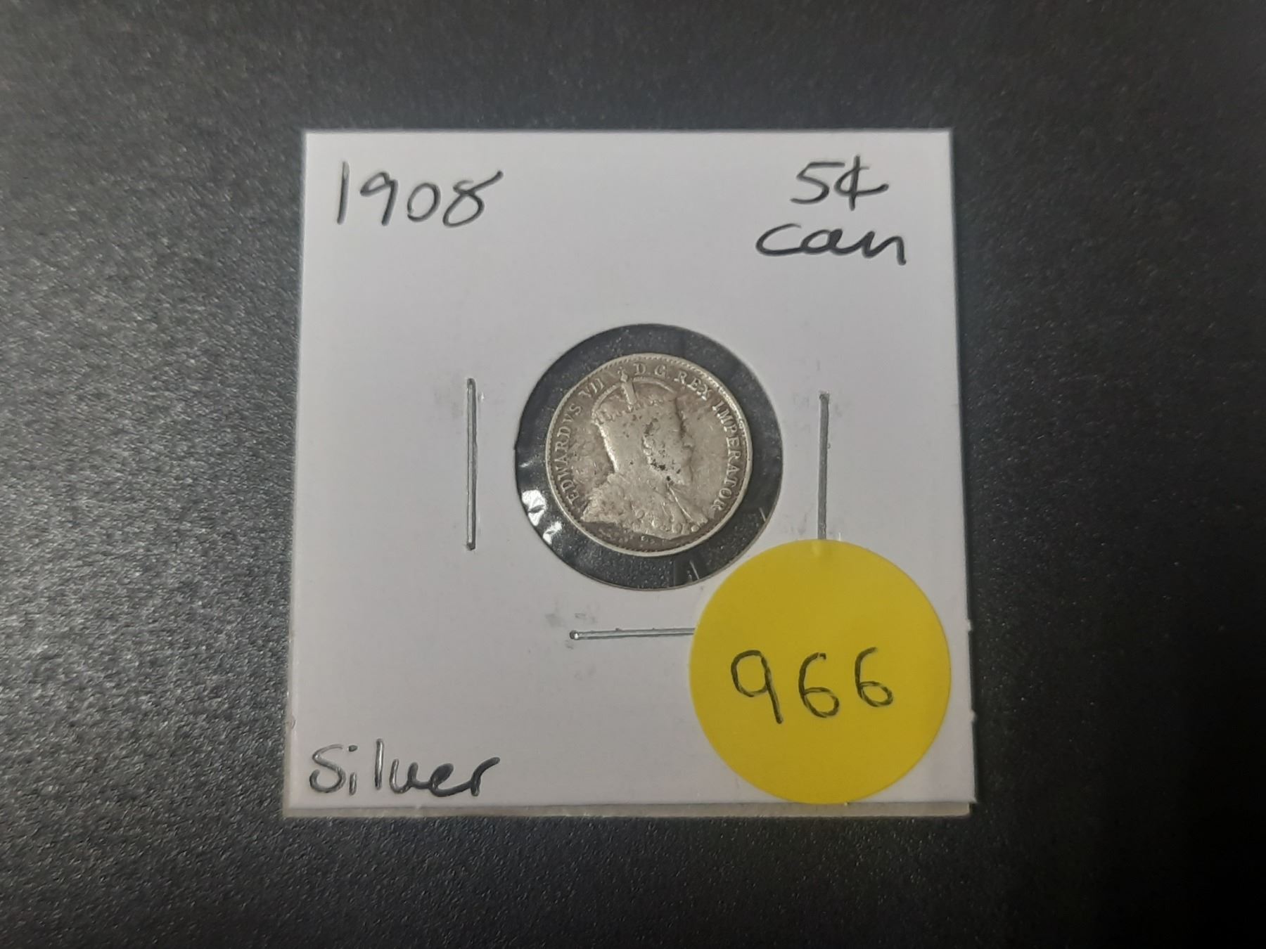 1908 Canadian Silver Small Five Cents - Schmalz Auctions