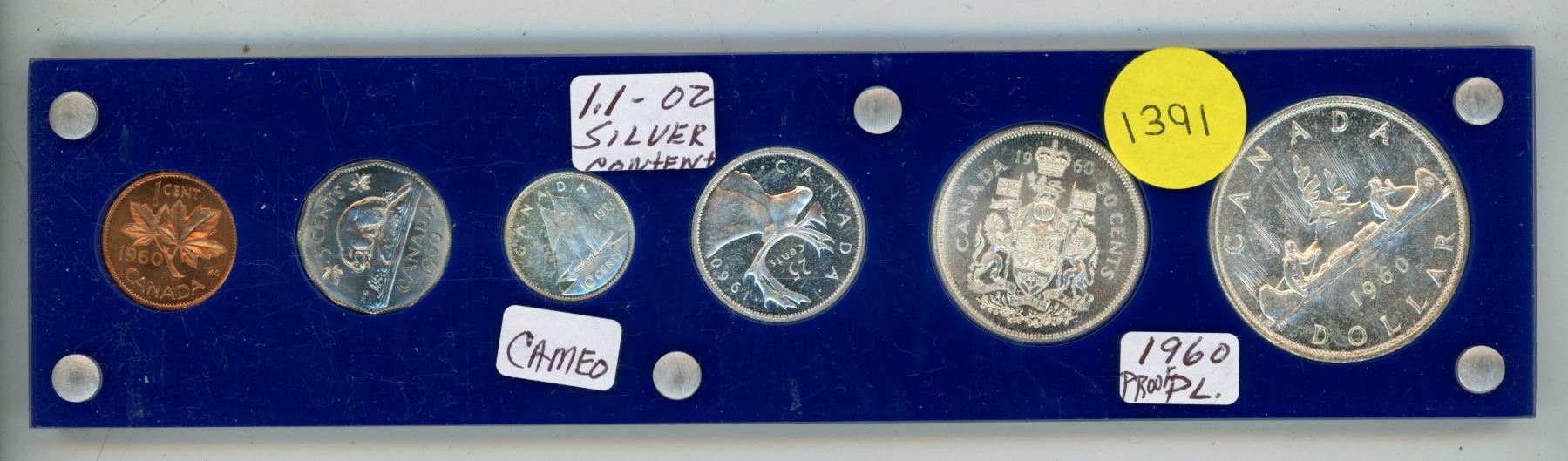 1960 Canadian Silver Proof-like (PL) Coin Set. - Schmalz Auctions