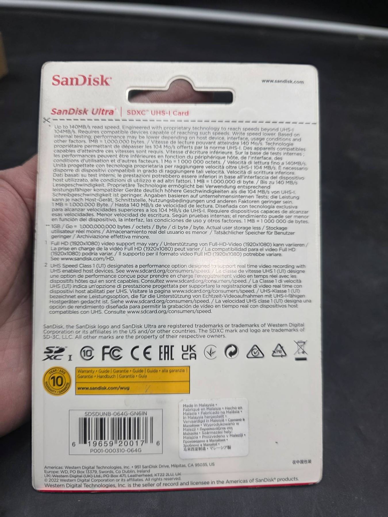 SanDisk Ultra SDXC UHS-I Card 64 GB with Up to 140 MB/s Speed